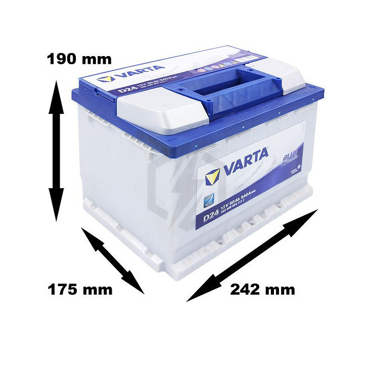 Batterie Varta Blue Dynamic D24 12v 60ah 540A 560 408 054 L2D