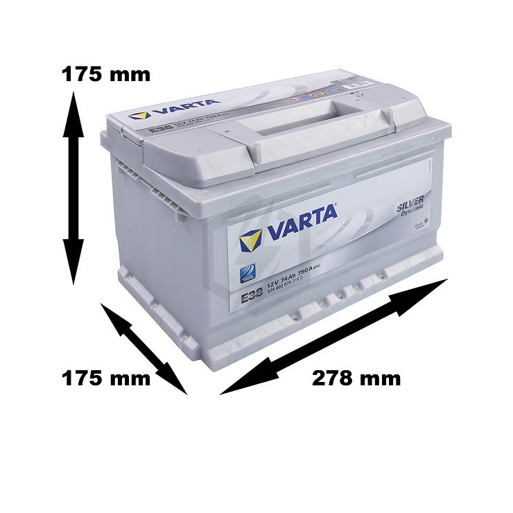 Batterie Varta Silver Dynamic E38 12v 74ah 750A 574 402 075 LB3D