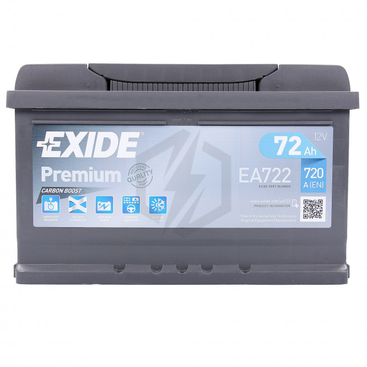 Batterie Exide Premium EA722 12v 72AH 720A LB3D