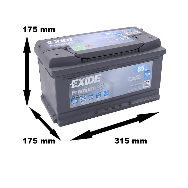 Batterie Exide Premium EA852 12v 85AH 800A LB4D